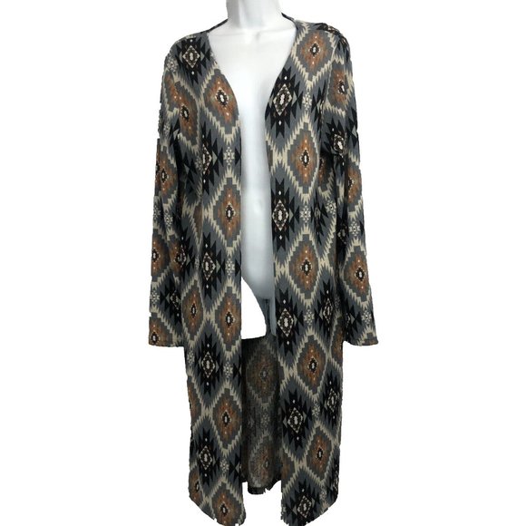 entro | Sweaters | Entro Womens Large Open Front Long Sleeve Aztec ...